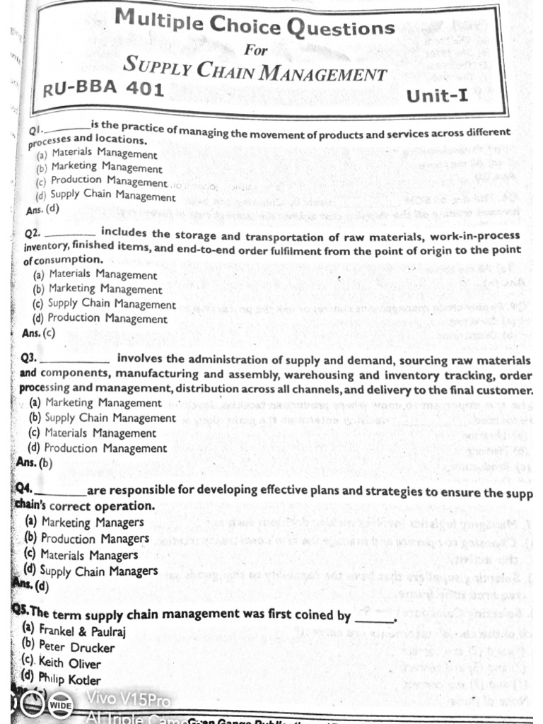 Supply Chain Management Unit 1st | PDF