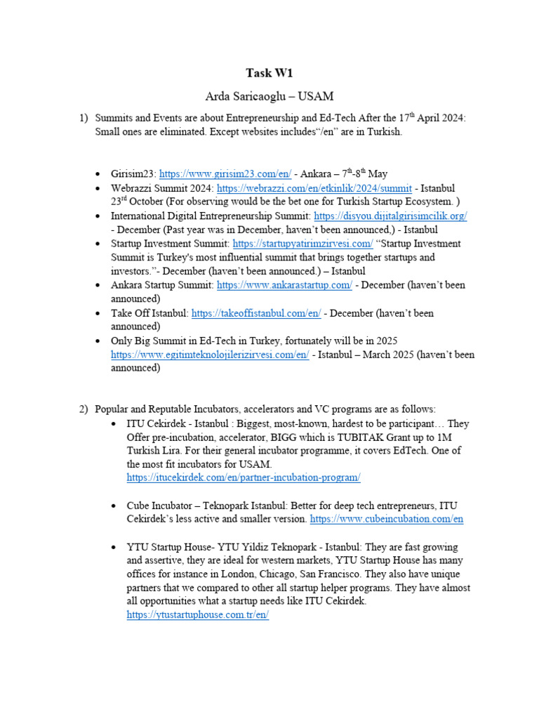 Task W1 | PDF | Startup Company | Small Business & Entrepreneurs