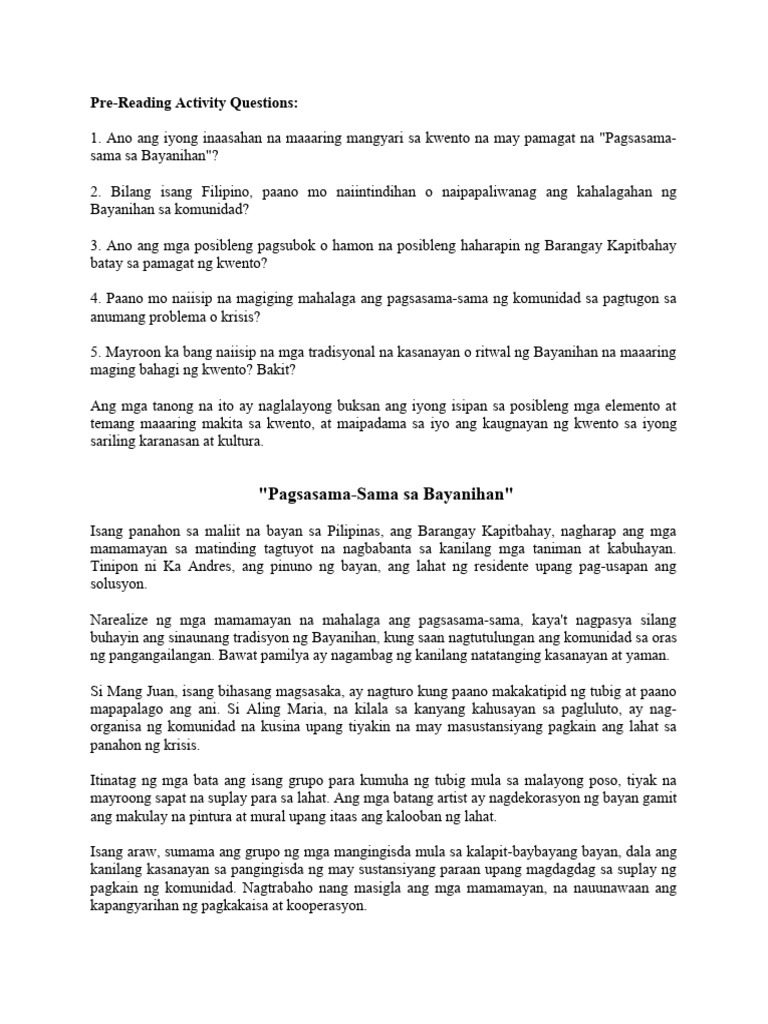 Filipino Reading | PDF