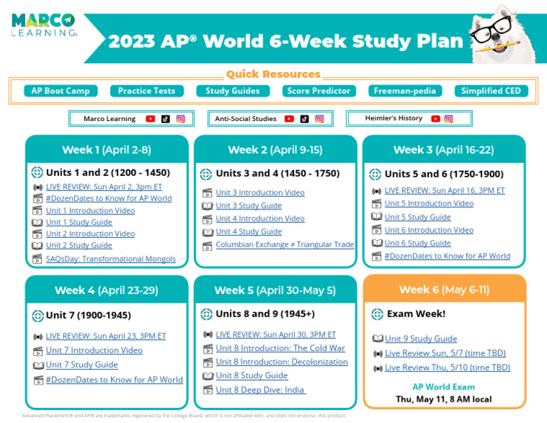 2023 AP World 6 Week Study Plan 1 | PDF | Advanced Placement | Student ...