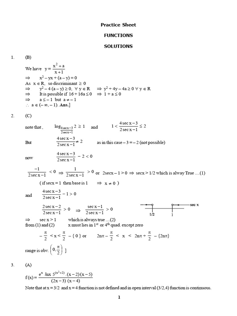 Practice Sheet (Function) S | PDF | Mathematics | Mathematical Objects