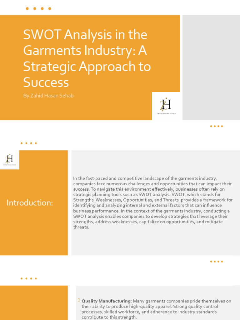 SWOT Analysis in The Garments Industry | PDF | Swot Analysis | Supply Chain