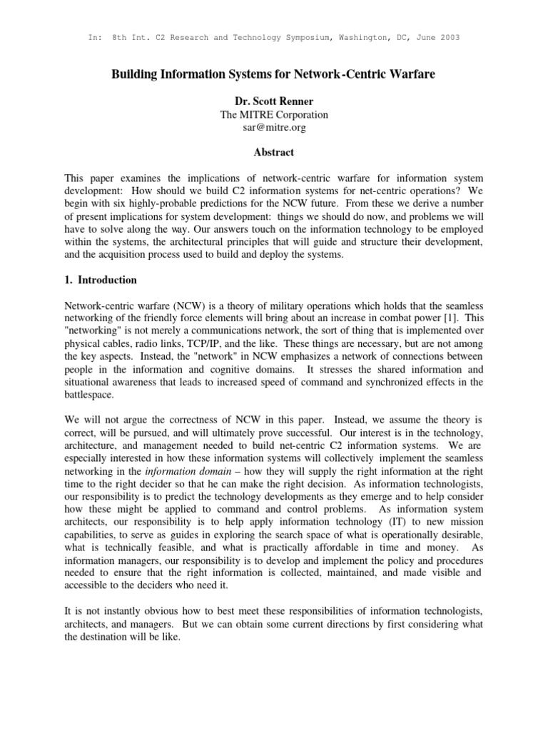 Renner NCW | PDF | Information | Computer Network