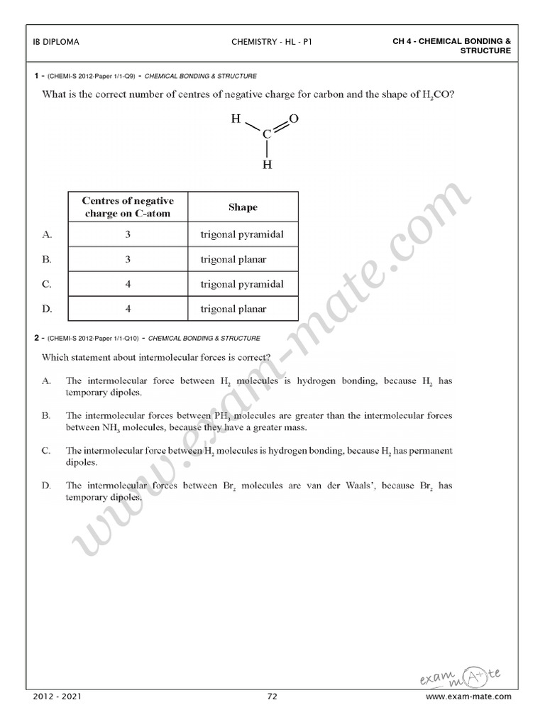 IB Chemistry: Bonding & Structure | PDF | Chemistry | Physical Sciences