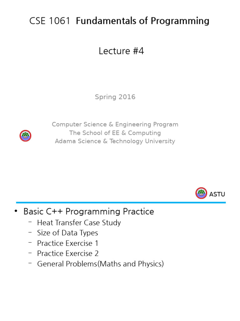 Lecture 4 | PDF | Data Type | C++