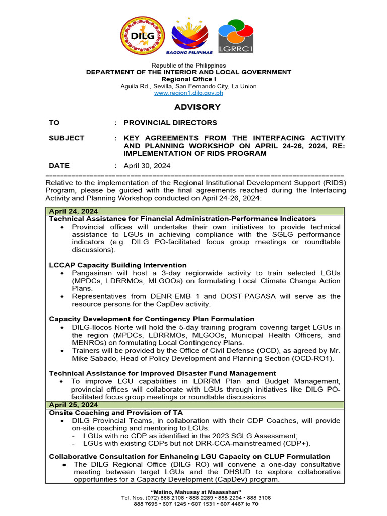 Final Agreements RIDS | PDF | Capacity Building