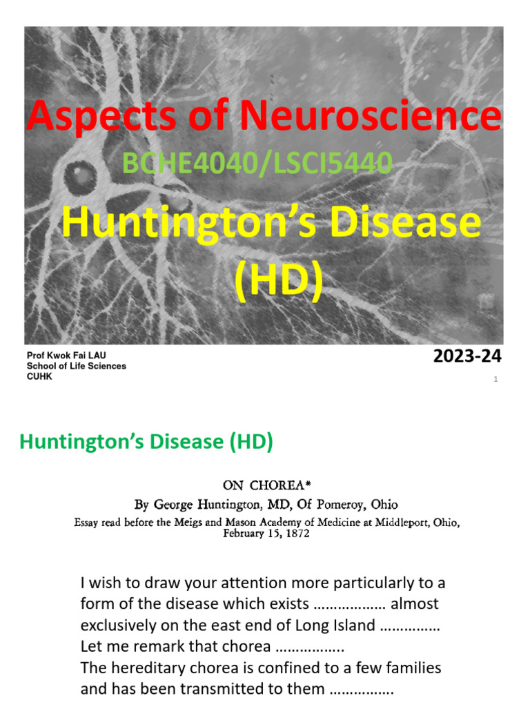 06 Huntington's Disease - Students | PDF | Diseases And Disorders ...