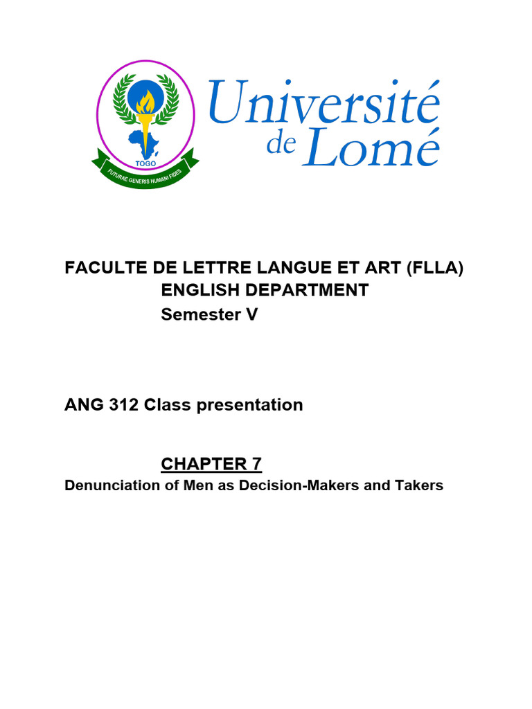ANG 312 Class Presentation | PDF | Women's Rights | Discrimination ...