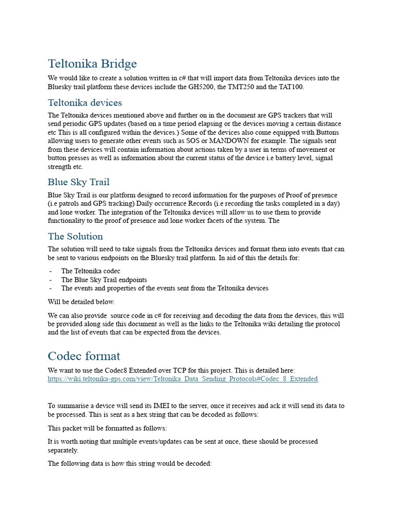 Teltonika Bridge | PDF | Transmission Control Protocol | Global ...