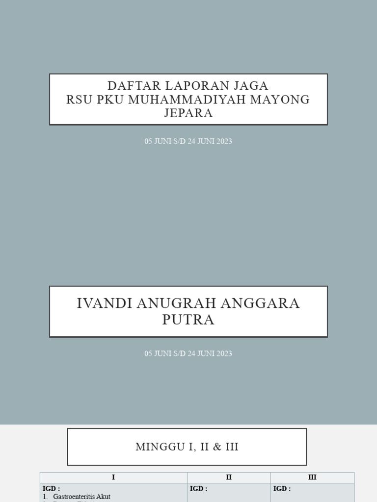 Laporan Jaga Pku Mayong Kelompok 1 | PDF