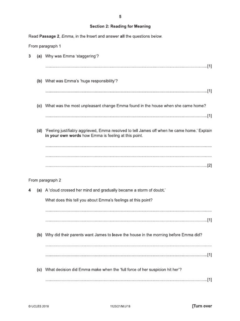 Emma Question Paper | PDF