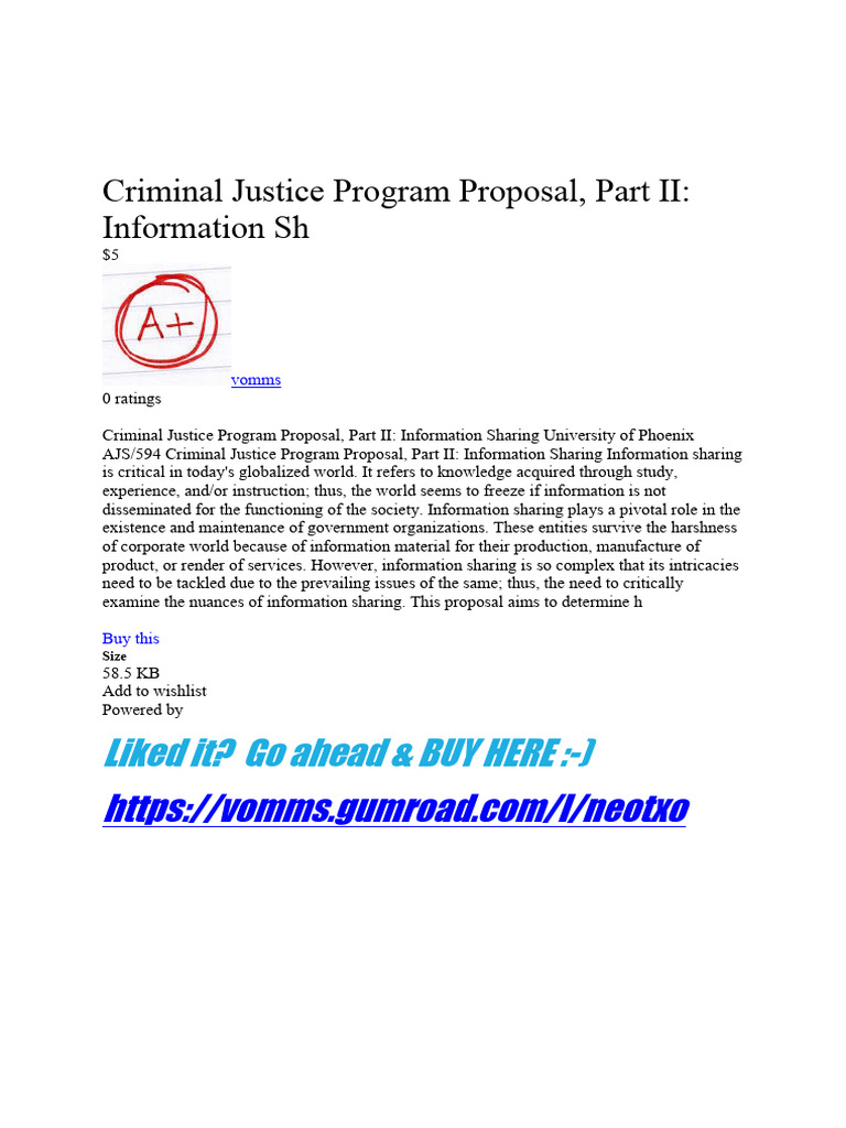 Criminal Justice Program Proposal | PDF
