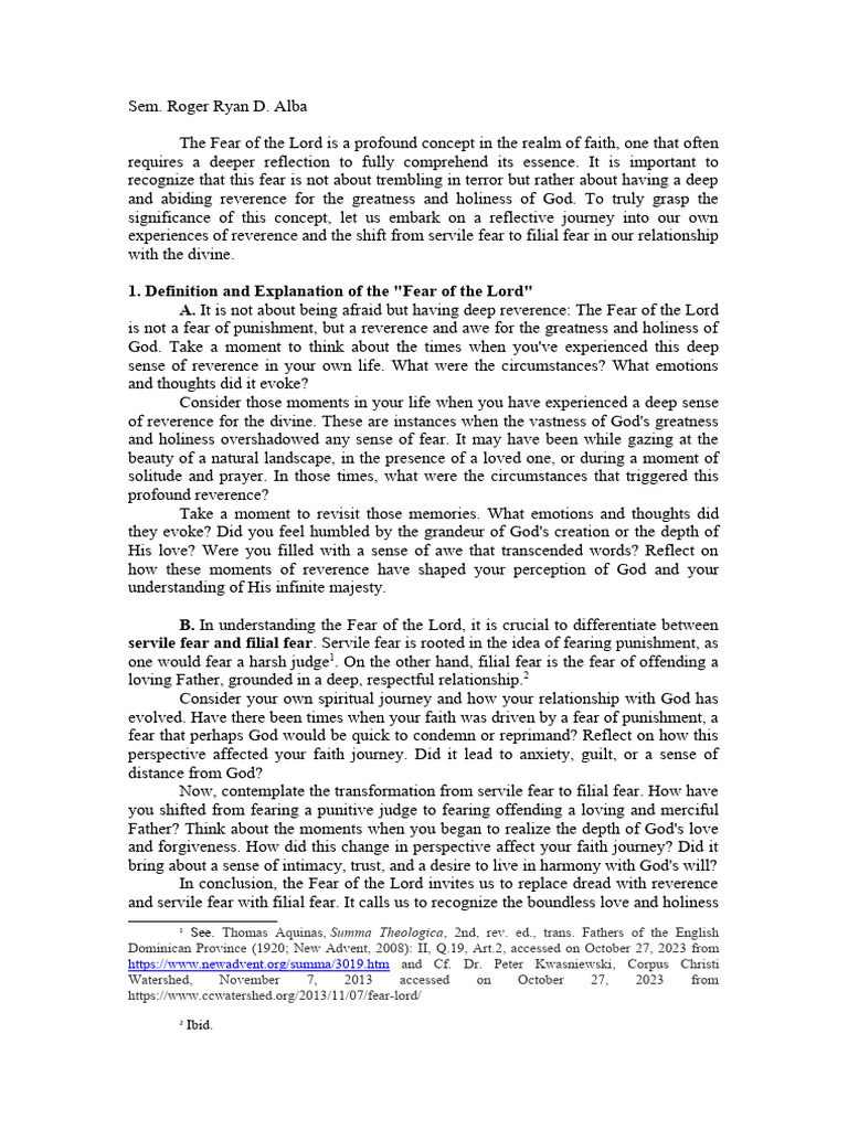 The Fear of The Lord | PDF | Wisdom | Humility