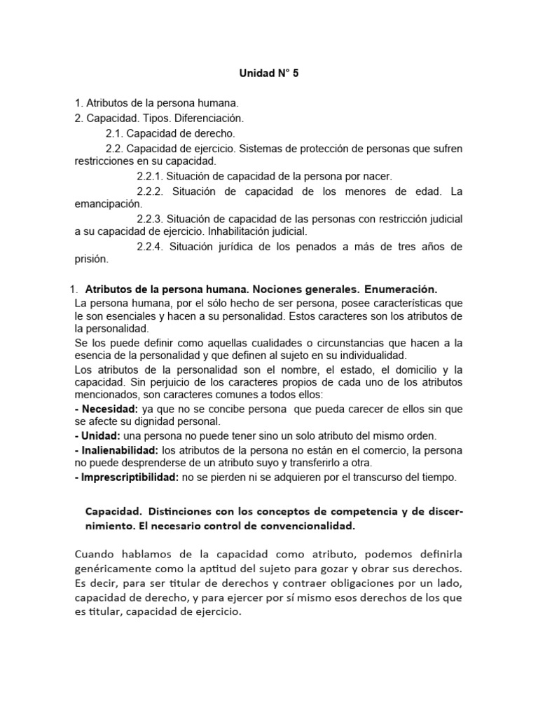 Capacidad y Atributos Personales | PDF | Menor (ley) | Convenio europeo de derechos humanos