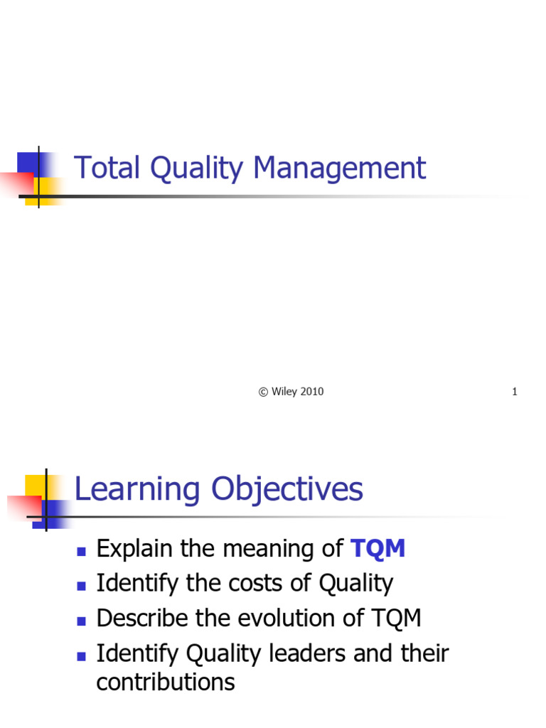 Lesson 1 Total Quality Management | Download Free PDF | Quality Management System | Reliability ...