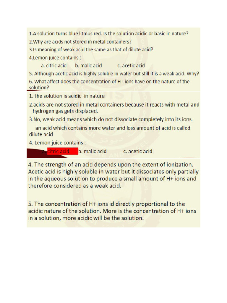 Acid Bases PPT Qs | PDF