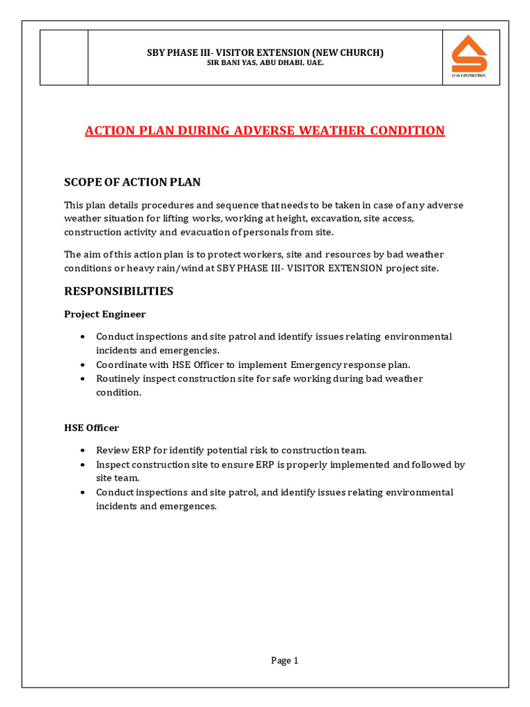 Action Plan During Adverse Weather Conditions | PDF | United Arab ...