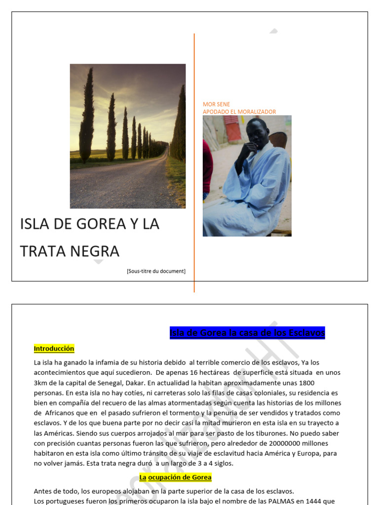 Isla de Gorea, La Casa de Los Esclavos | PDF | Esclavitud