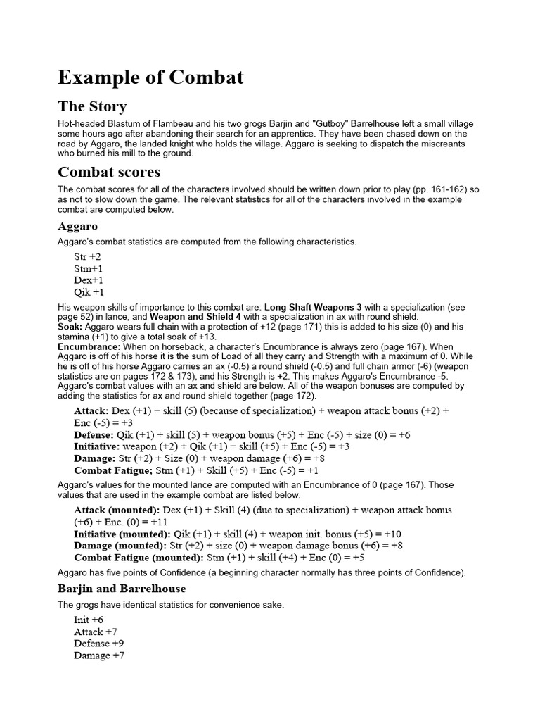 Example of Combat | PDF | Shield