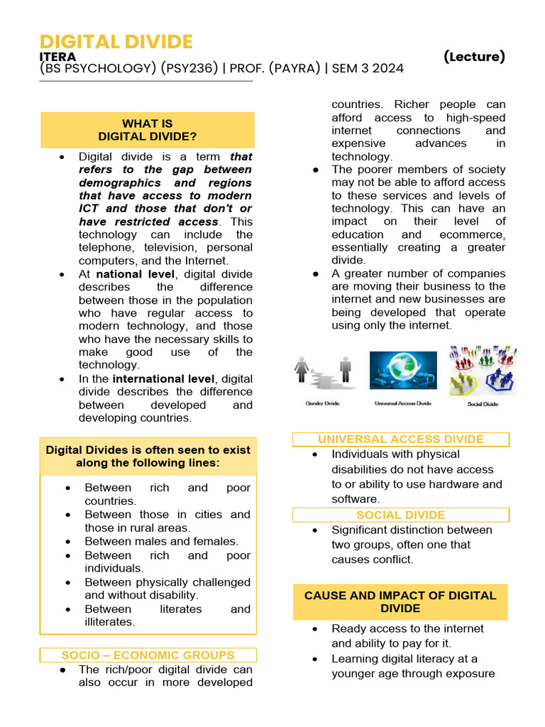 Digital Divide | PDF | Information And Communications Technology | Literacy