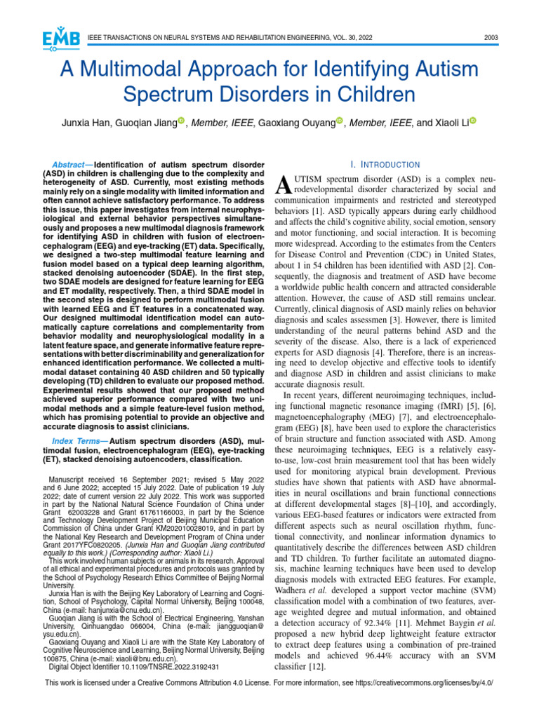 A Multimodal Approach For Identifying Autism Spectrum Disorders in Children | PDF | Receiver ...
