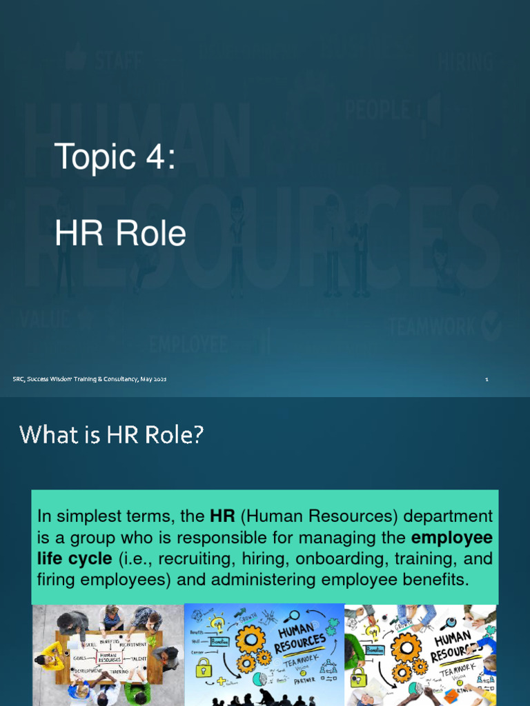 Topic 4 - HR Role | PDF | Human Resources | Human Resource Management