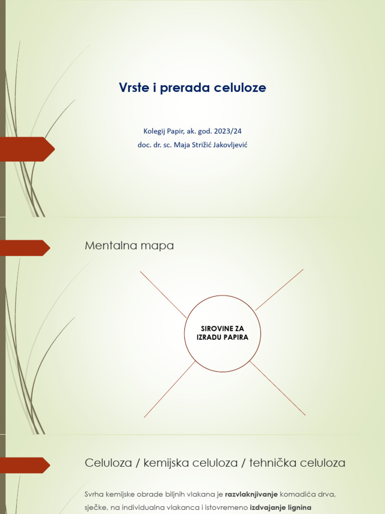 Vrste I Prerada Celuloze PP | PDF