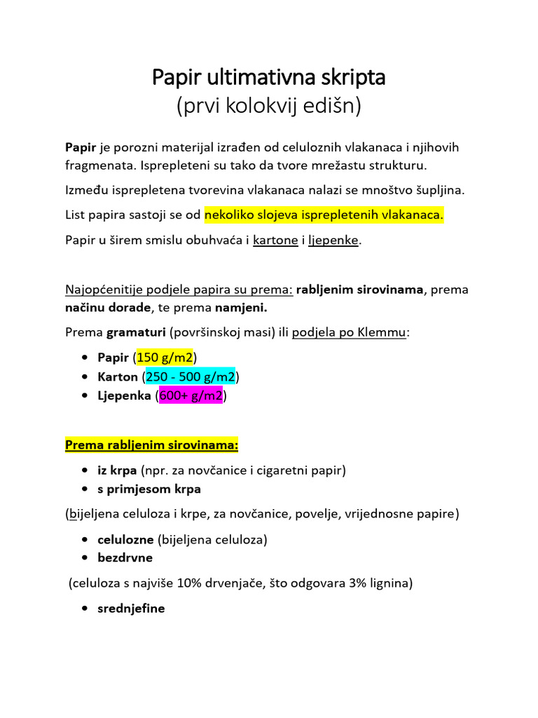 Papir Ultimativna Skripta | PDF
