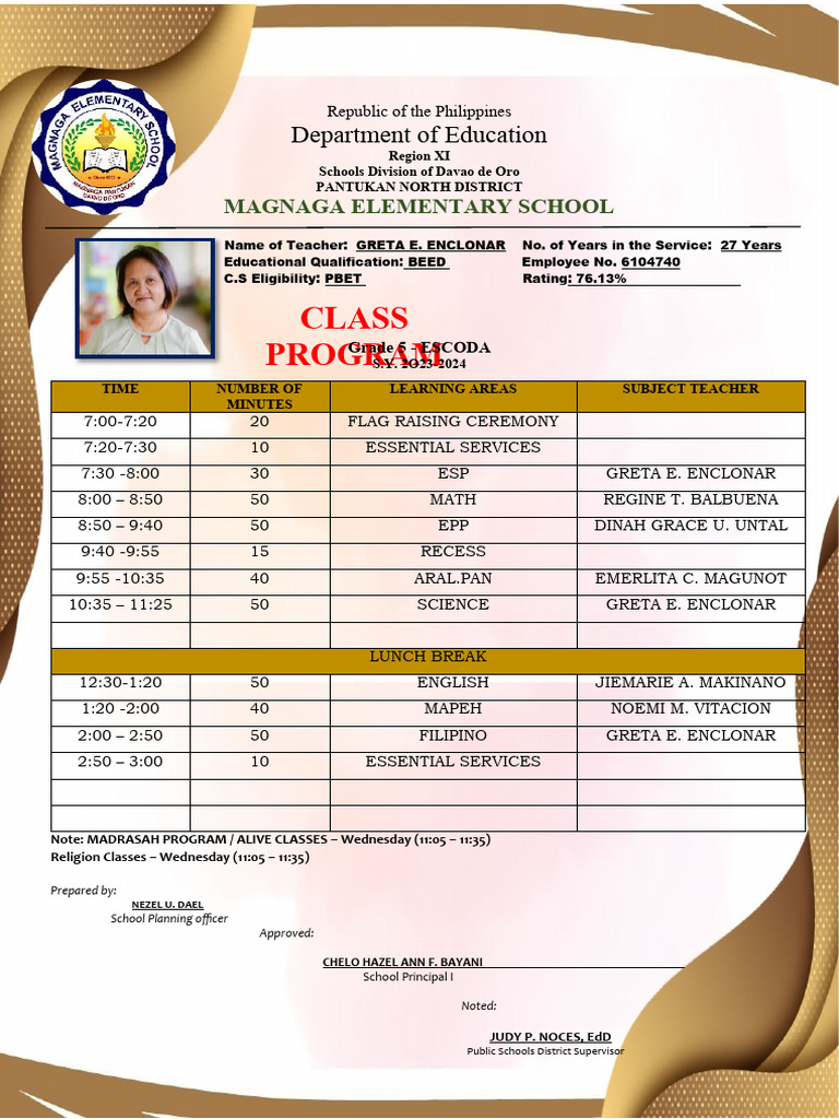Class Program Grade 5 Grade 6 2024 | PDF | Governance | Government ... Class Program Grade 5 Grade 6 2024 | PDF | Governance | Government ...