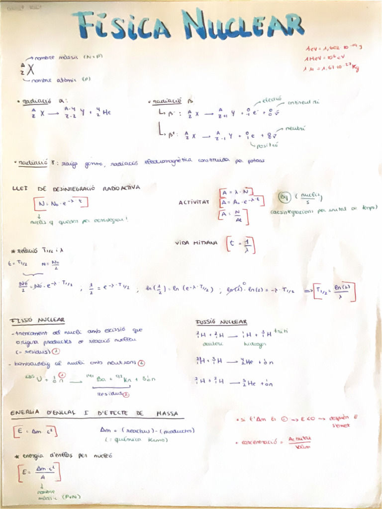Formulari Física Nuclear | PDF