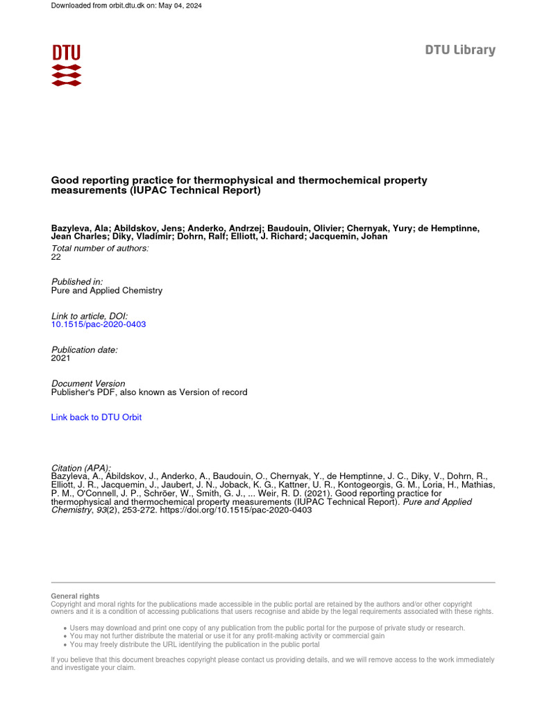 Pure and Applied Chemistry | PDF | Phase (Matter) | Physical Chemistry