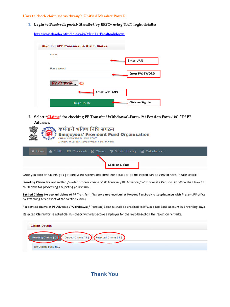 Check EPFO Claim Status Online Guide | PDF