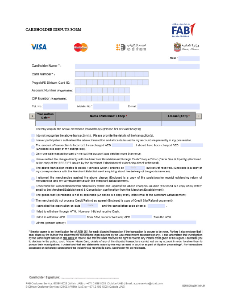 Dispute Form - English | PDF