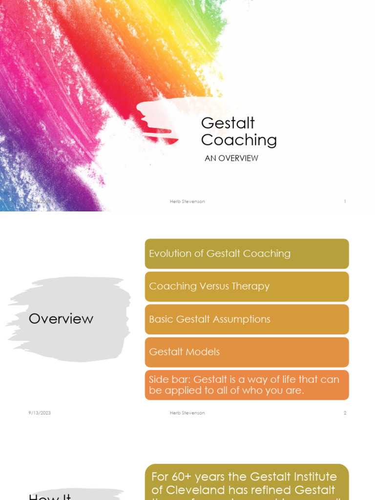 Overview of Gestalt Coaching Principles | PDF | Gestalt Therapy | Awareness