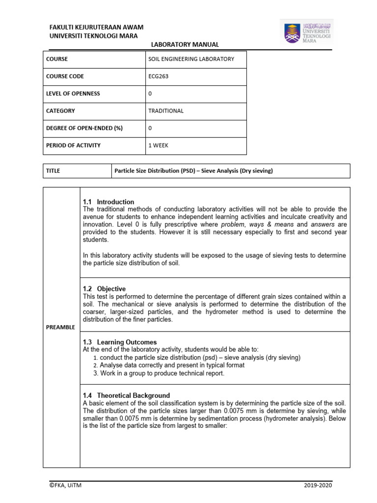 05 Psd-Sieve Analysis (Level 0) | PDF | Particle Size Distribution | Silt