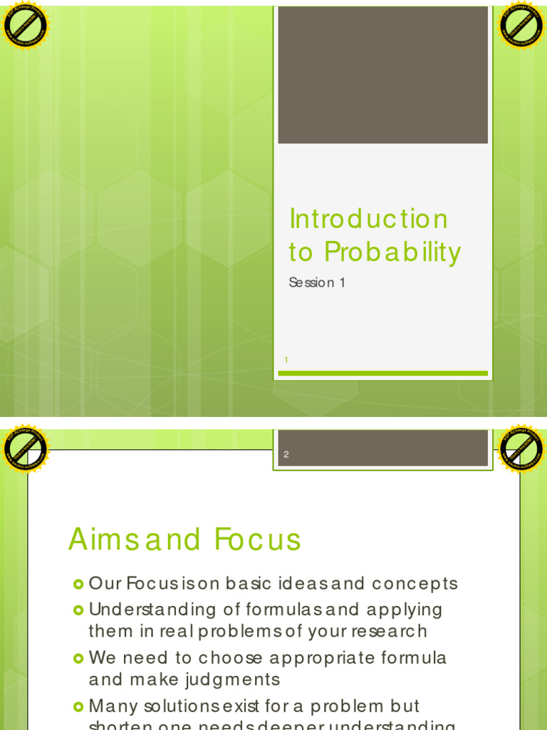 Introduction To Probability - Lesson1 | PDF | Mathematical Concepts ...