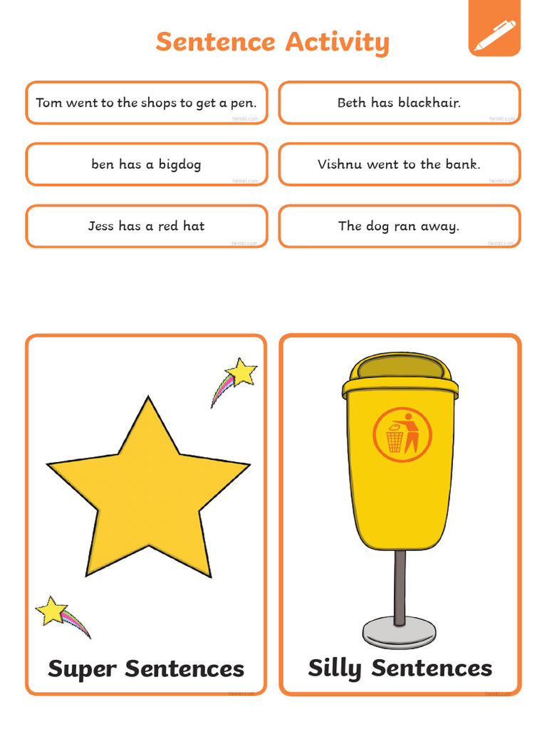 Dyslexia Simple Sentence Sentence Activity | PDF