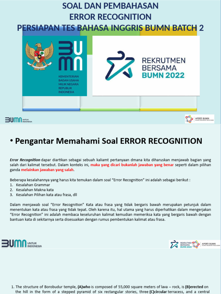 Soal Dan Pembahasan Error Recognition | PDF