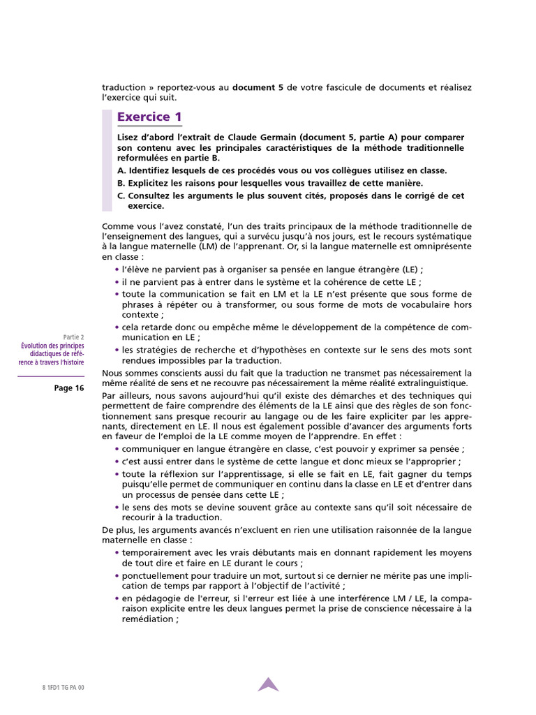 Cours DAEFLE CNED (2015) Didactique 4 | PDF | Traductions | Apprentissage