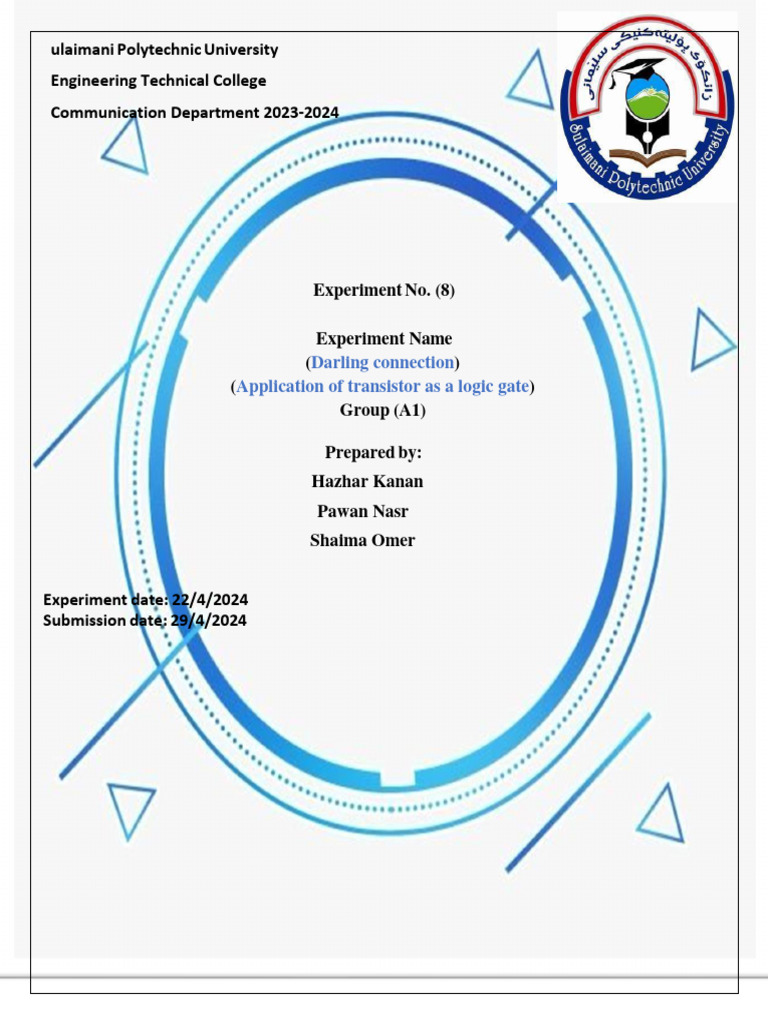 Darling Connection Application of Transistor As A Logic Gate | PDF ...