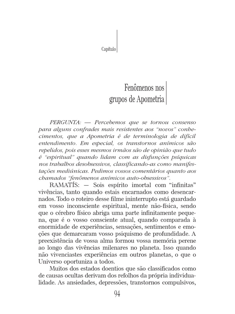 Ramatis - Evolucao No Planeta Azul Cap-04 Apometria | PDF | Mente | Dor