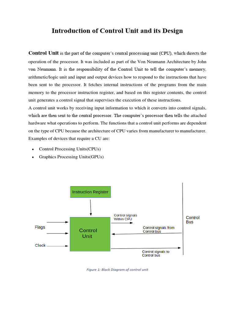 Punit Mittal Monogram Control Unit | PDF | Central Processing Unit ...