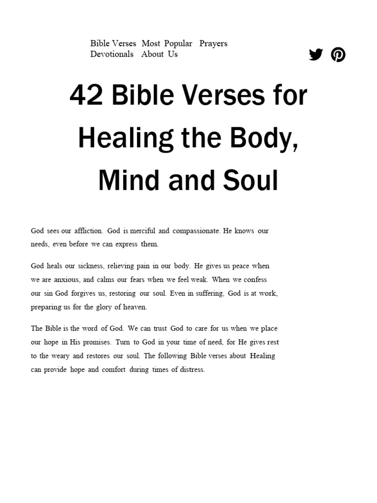 Bible Verses For Healing - Bible Lyfe | Download Free PDF | Glory ...