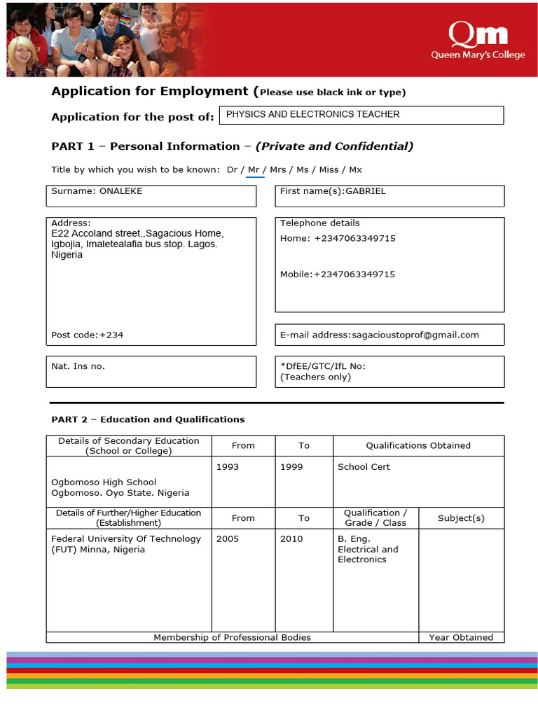 QMC Application Form Feb 2024 | PDF | Disability | Human Resource ...
