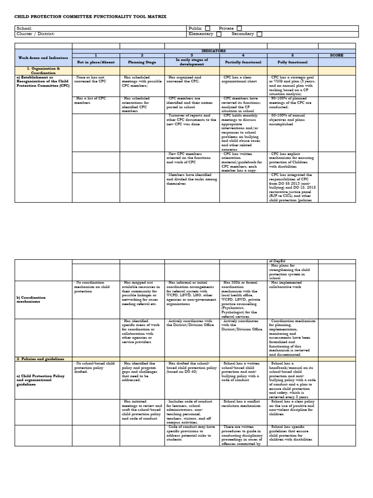 CPC Functionality Tool (Blank) | Download Free PDF | Bullying | Policy