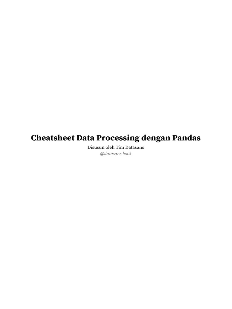 Pandas Cheatsheet | PDF