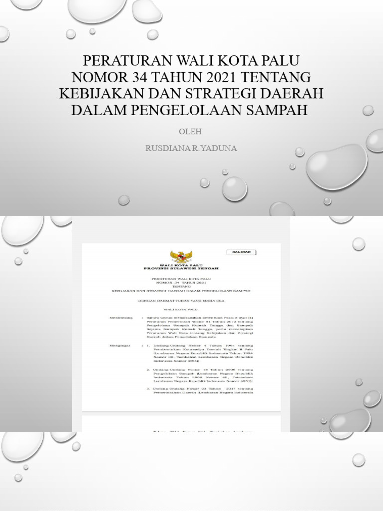 Review Perda Sampah Kota Palu | PDF