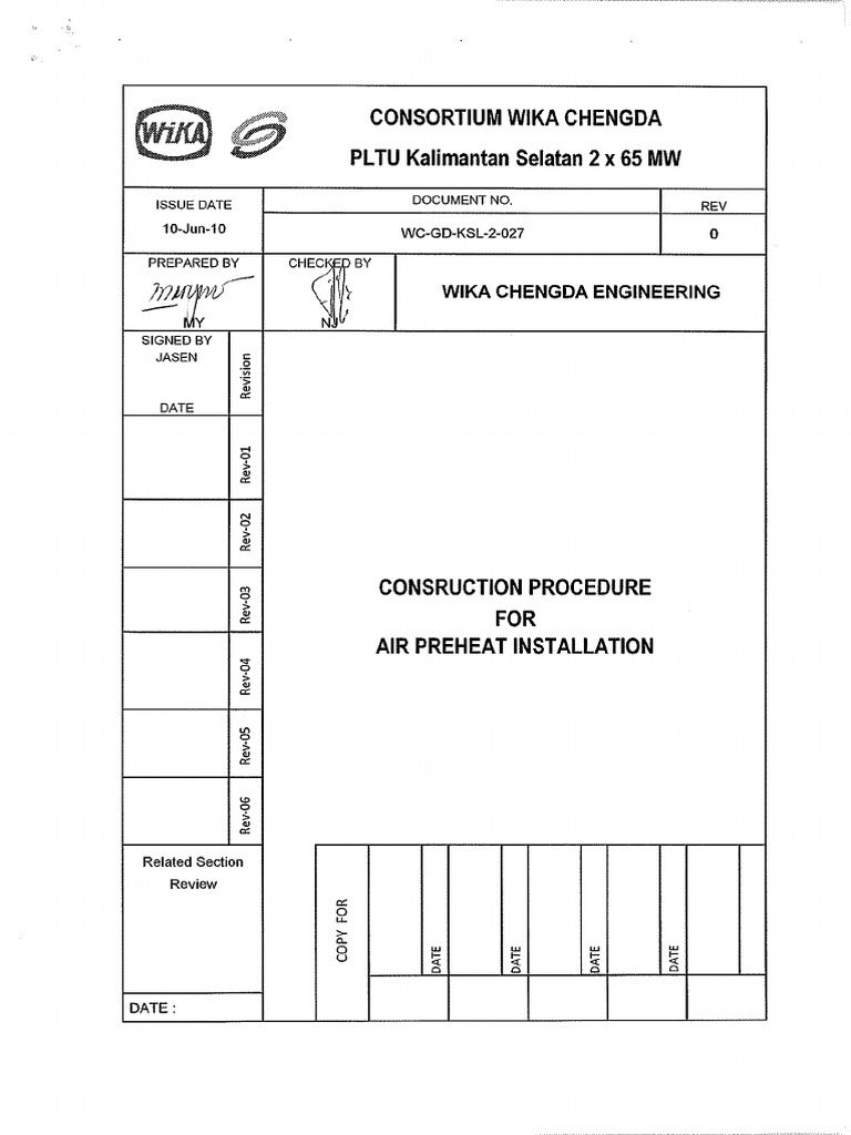Const. Air Preheat Instalation | PDF