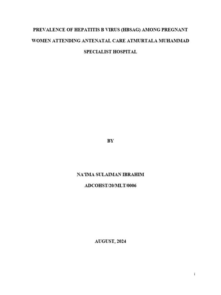 Na'ima Sulaiman Ibrahim | PDF | Hepatitis | Hepatitis B