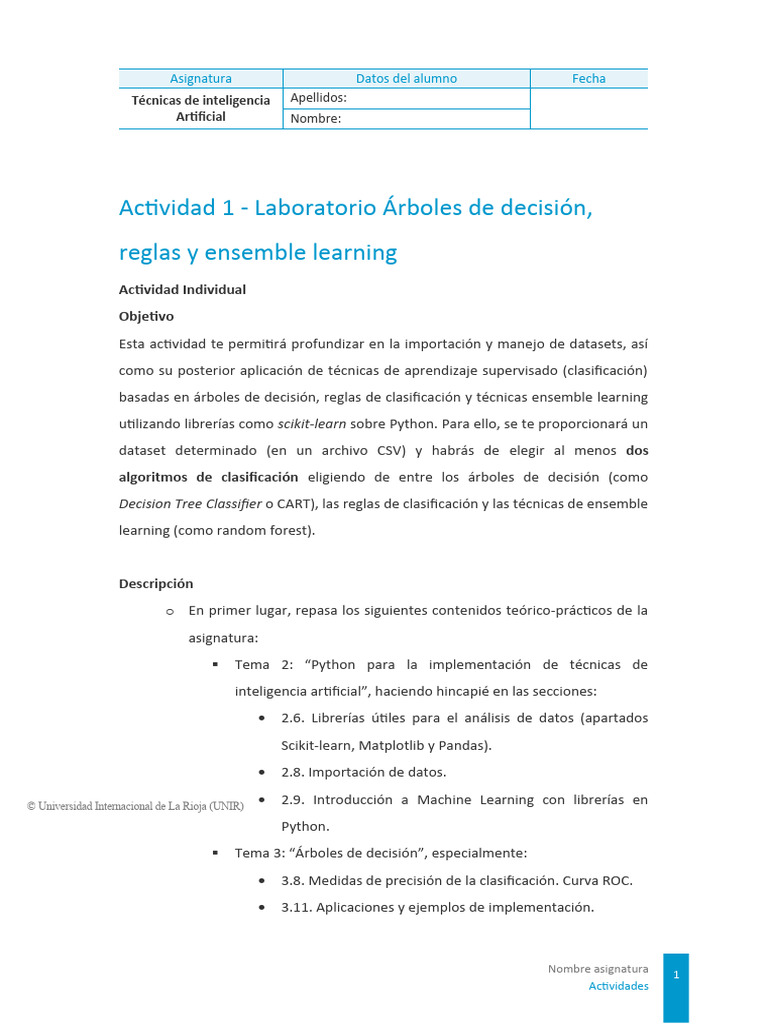 Árboles de Decisión en Python: Laboratorio | PDF | Python (lenguaje de programación) | Algoritmos